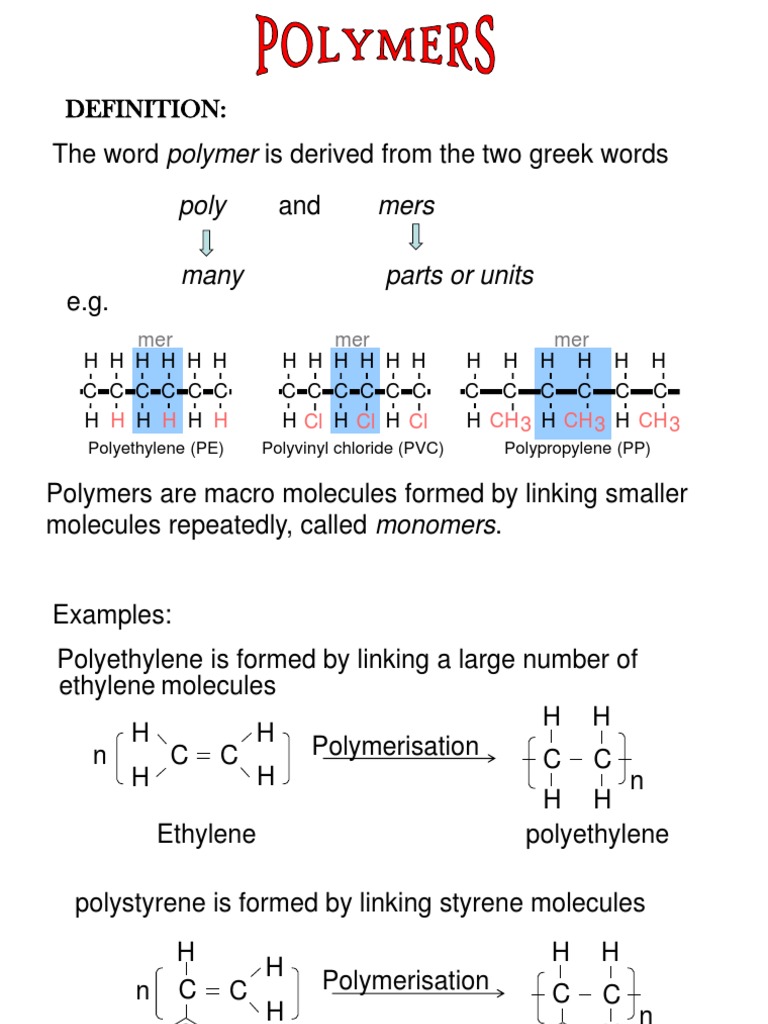 Polymer and Elastomer Definitions | PDF | Polymerization | Polymers