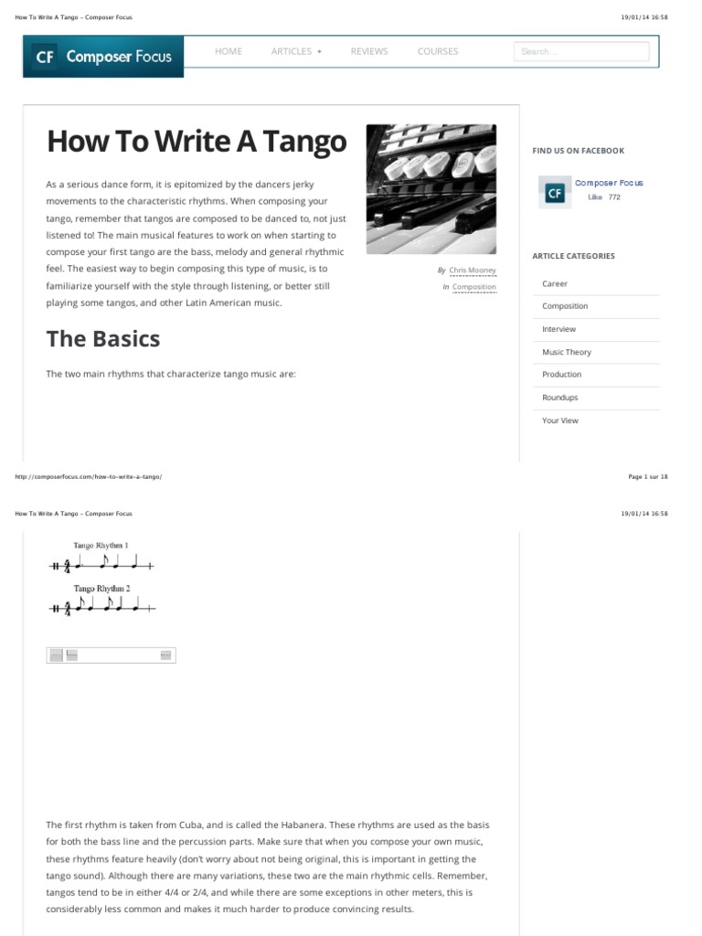 How To Write A Tango - Composer Focus PDF | PDF | Harmony | Chord (Music)