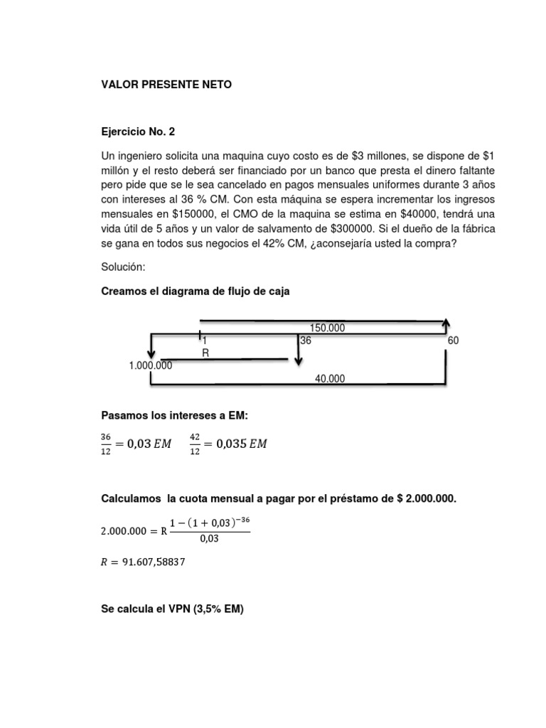 Valor Presente Neto. | PDF | Interés | Valor presente neto