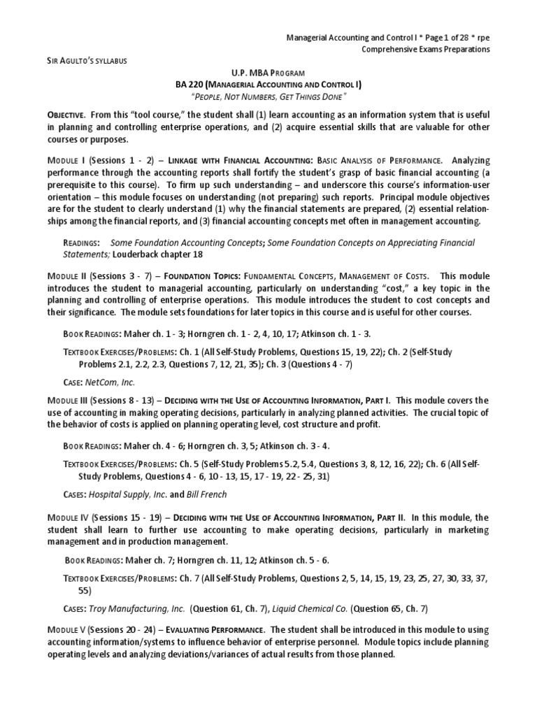 Managerial Accounting and Control I | PDF | Regression Analysis | Inventory