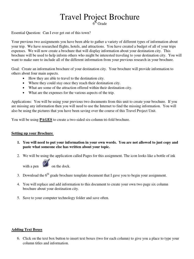 6th Travel Project Brochure | PDF | Communication | Computing