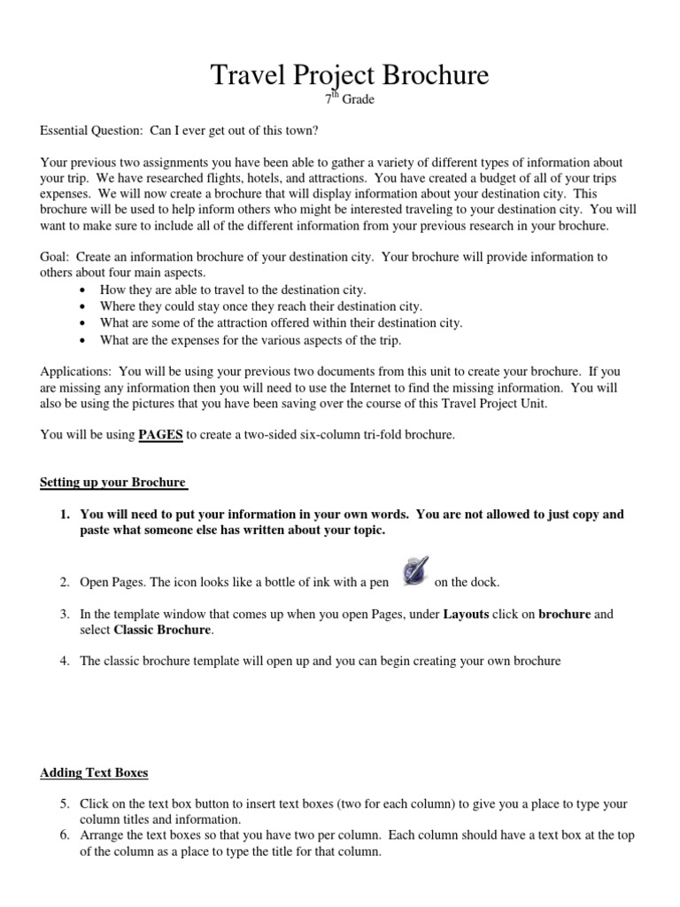 7th Travel Project Brochure | PDF | Communication | Computing