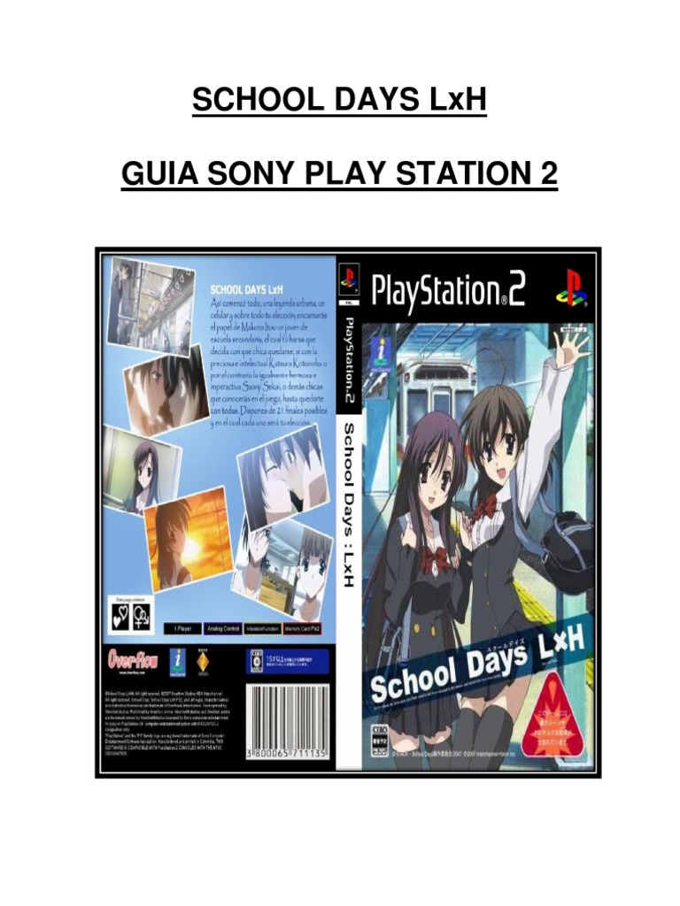School Days LXH - Guia PS2 | PDF | Animación | Ocio