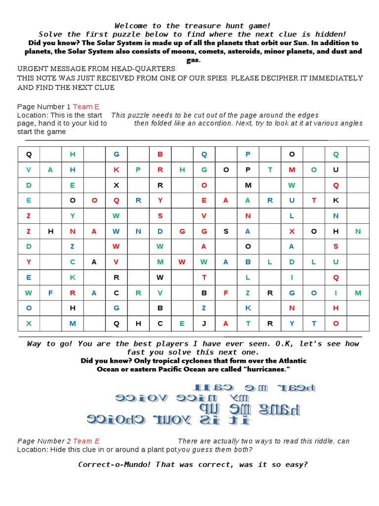 Welcome To The Treasure Hunt Game TE | PDF | Solar System | Planets