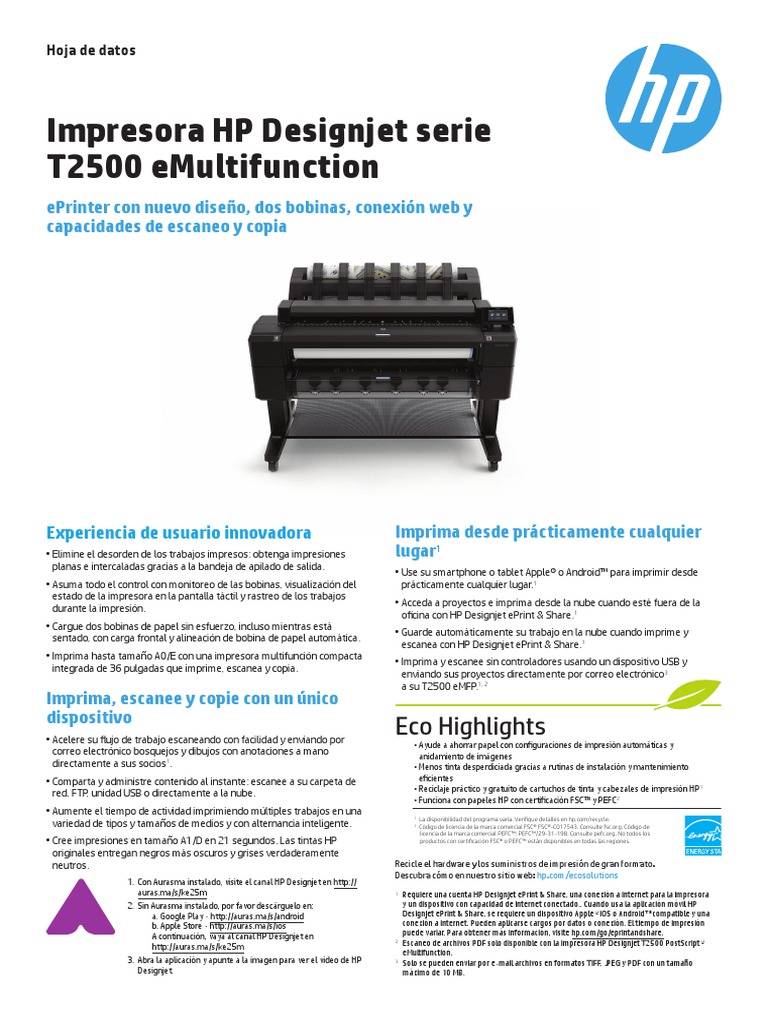 Designjet T2500 | PDF | Impresora (Computación) | Tinta