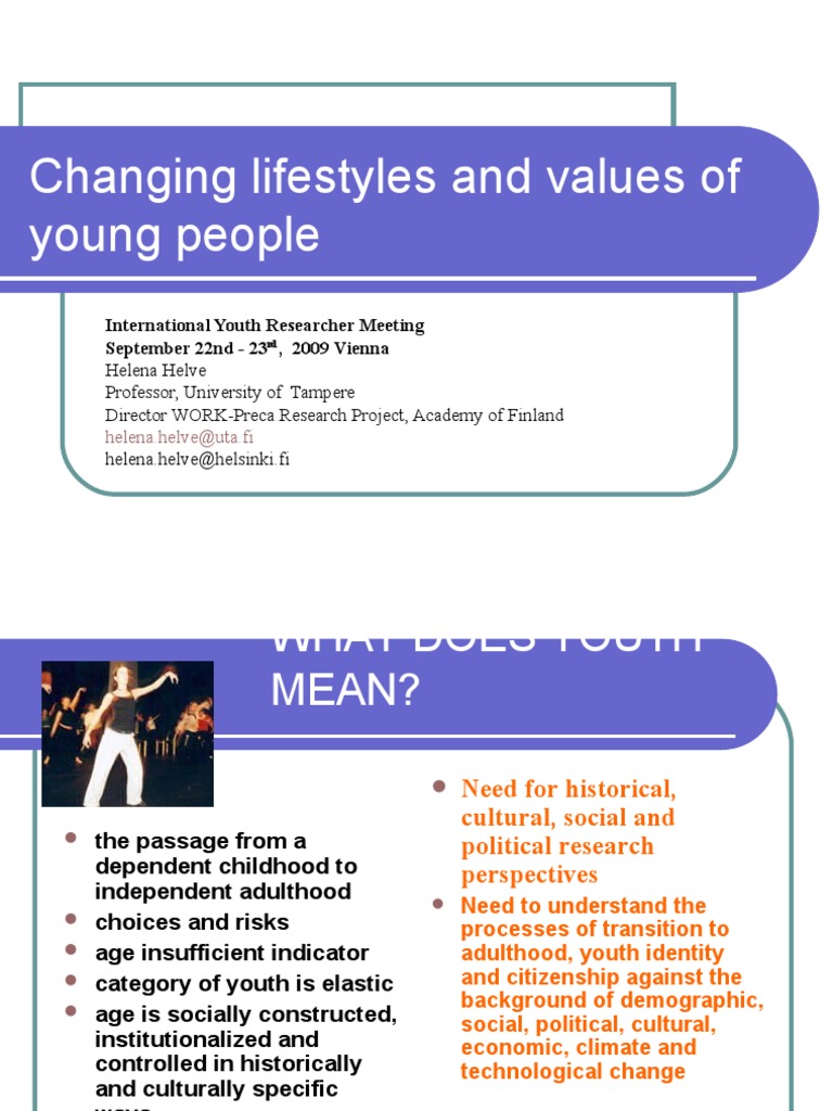 Changing Lifestyles and Values of Young People | PDF | Youth | Employment
