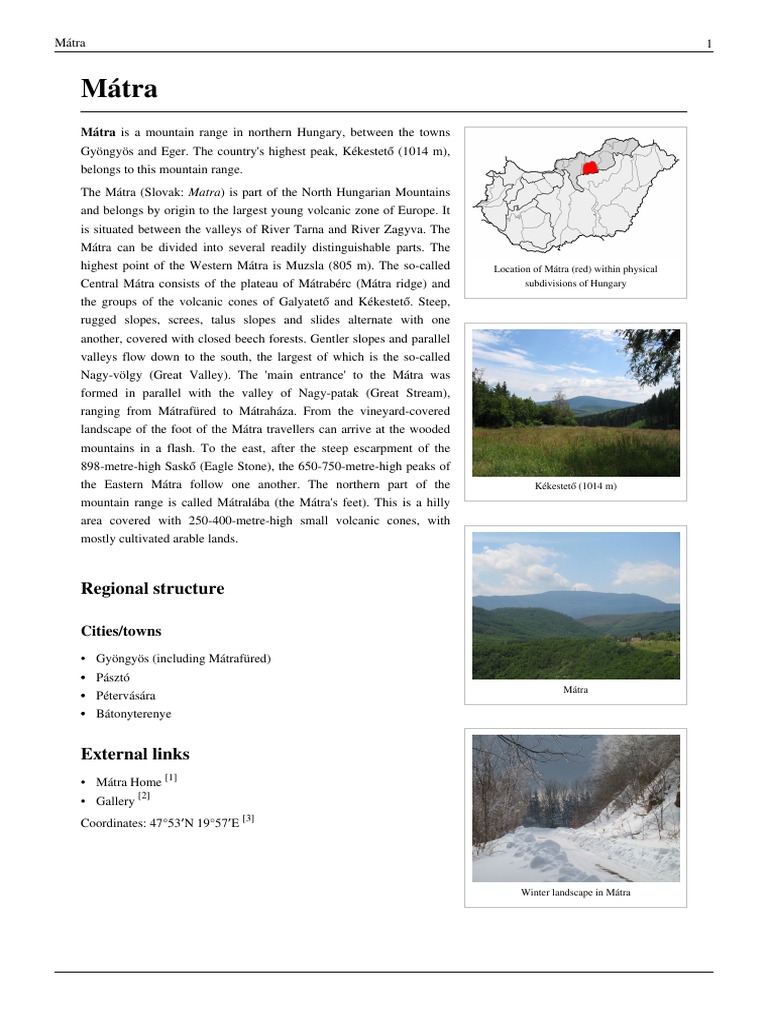 Mátra | PDF | Landscape | Morphology