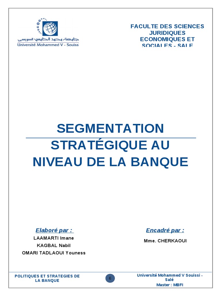 Segmentation Stratégique Au Niveau de La Banque | PDF | Banques | Union ...