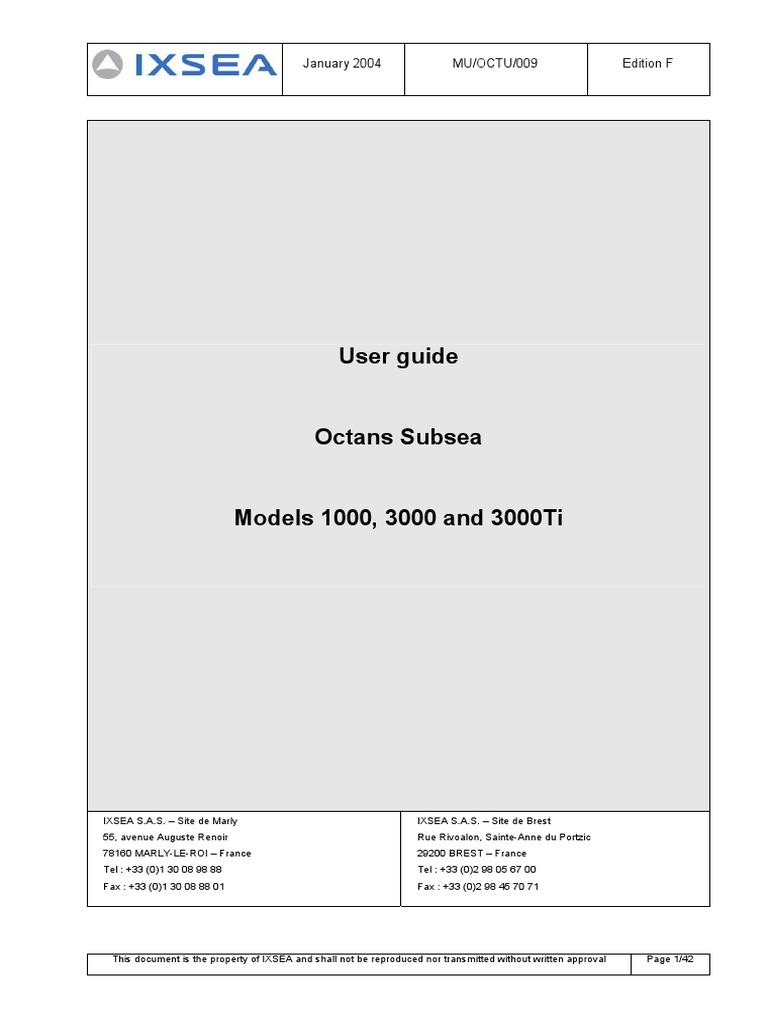 Octans Subsea User Guide Mar04 | PDF | Inertial Navigation System ...