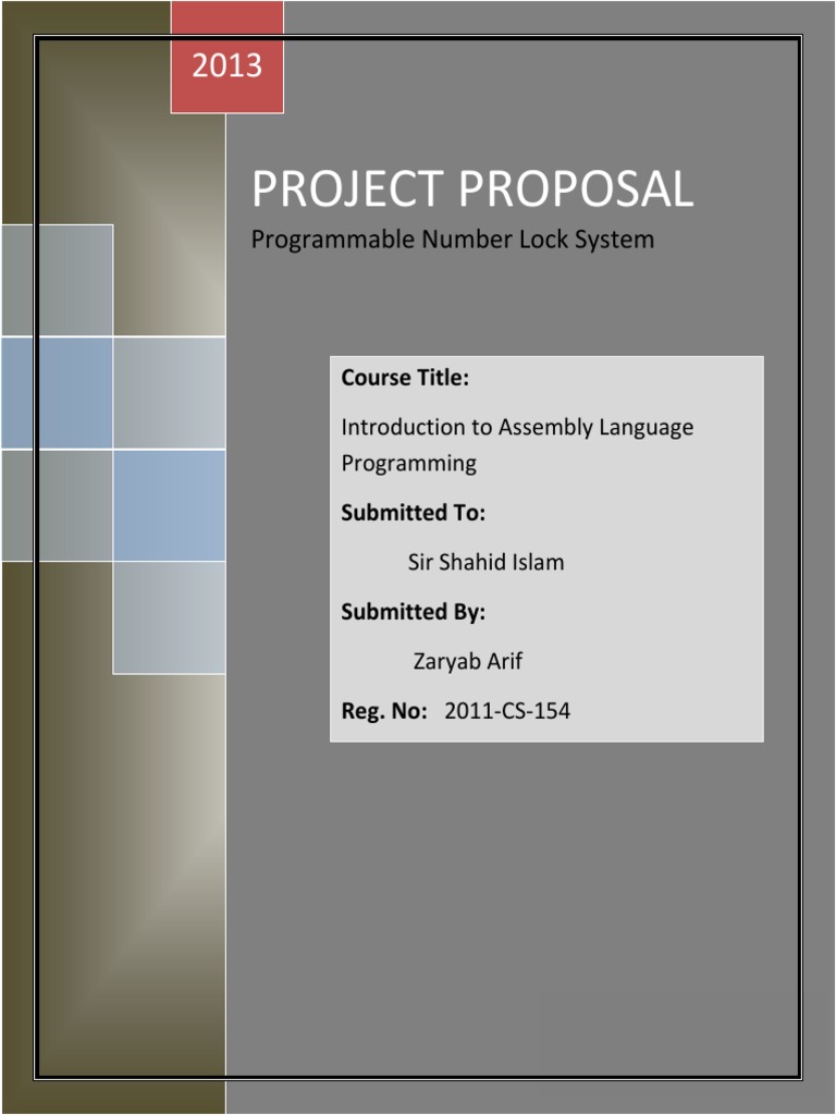 Project Proposal Programmable Number Lock System | PDF | Lock (Security ...