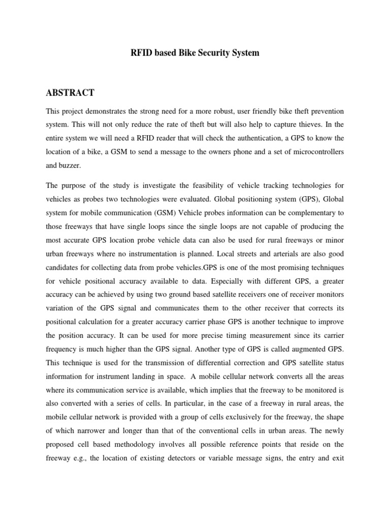 RFID Based Bike Security System | PDF | Global Positioning System ...