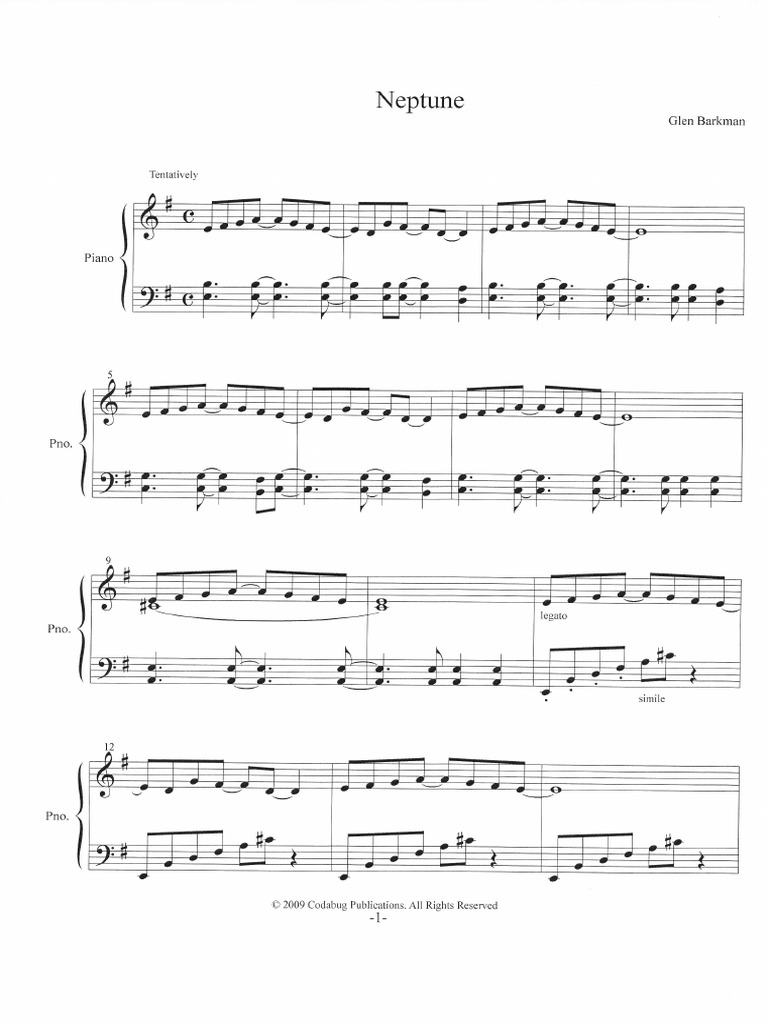 Neptune Piano Sheet Music | PDF