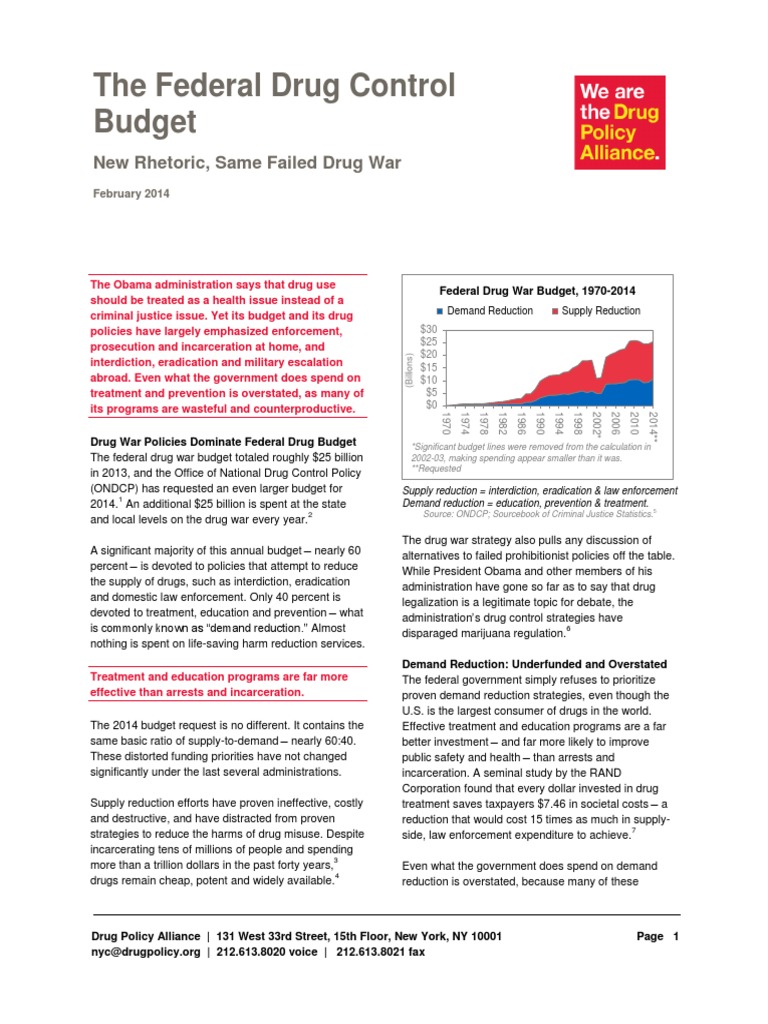 DPA Fact Sheet Drug War Budget Feb2014 | PDF | Drug Policy | Substance ...