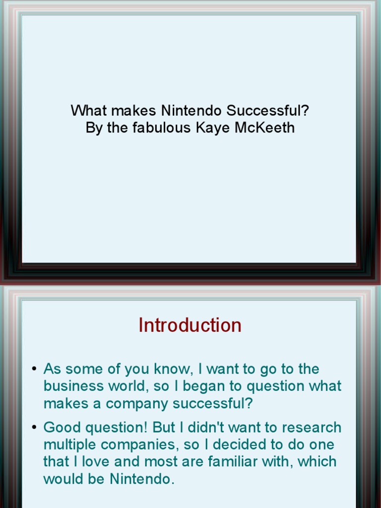 Nintendo's Keys to Success | PDF | Video Games | Leisure