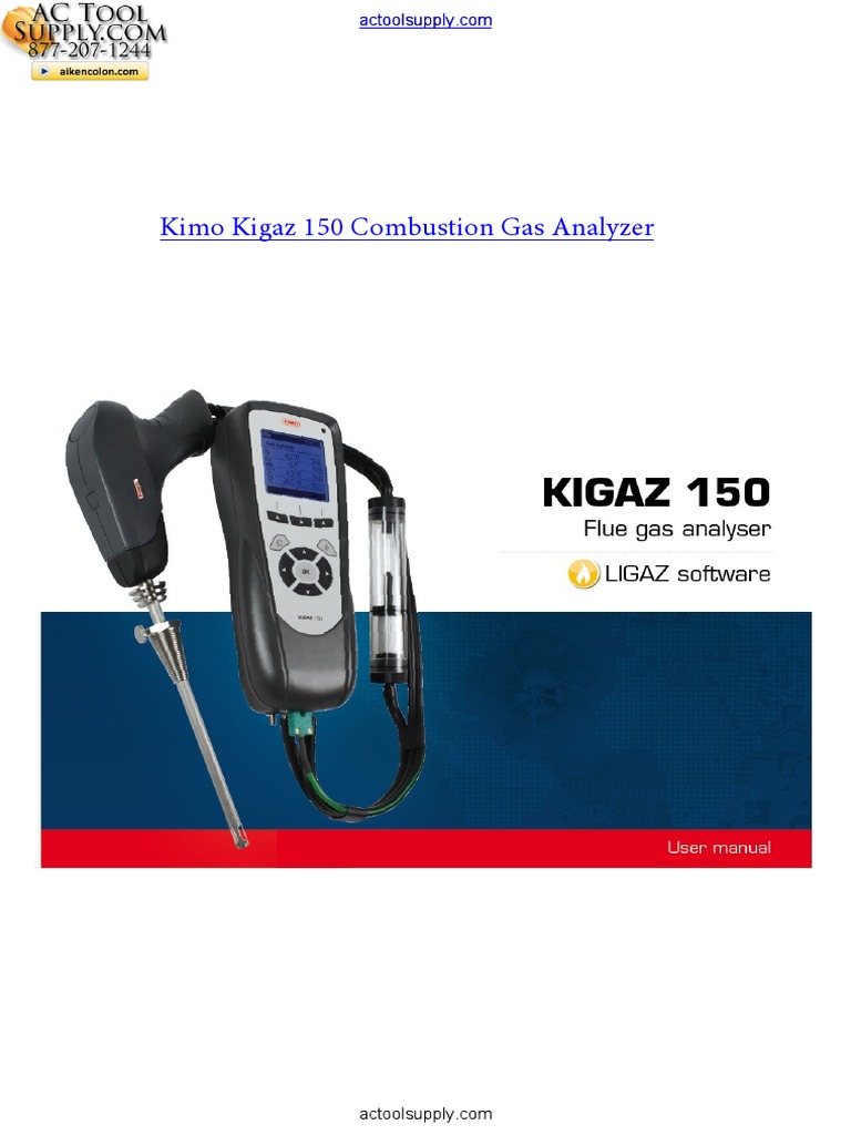Kimo Kigaz 150 Combustion Gas Analyzer Manual | PDF | Carbon Monoxide | Thermocouple