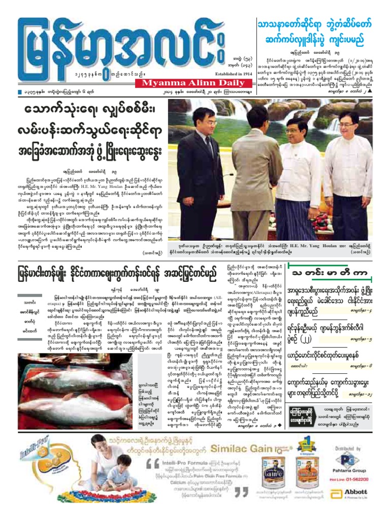 Myanma Alinn Daily Overview 2014 | PDF