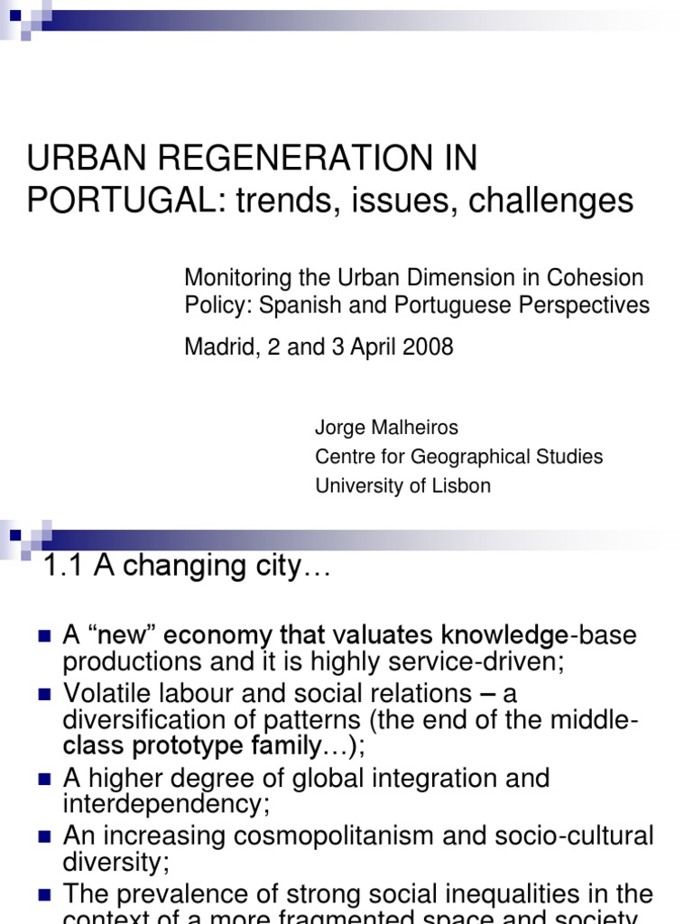 Urban Regeneration Trends in Portugal | PDF | Urban Renewal | Governance