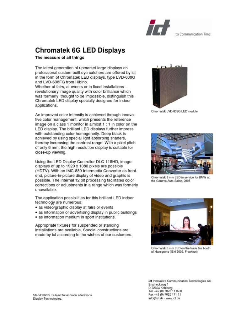 Chromatek 6G LED Displays | PDF | Rgb Color Model | Light Emitting Diode