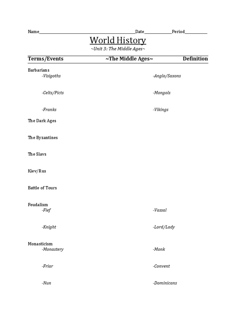 Middle Ages Study Guide | Download Free PDF | Renaissance | Middle Ages