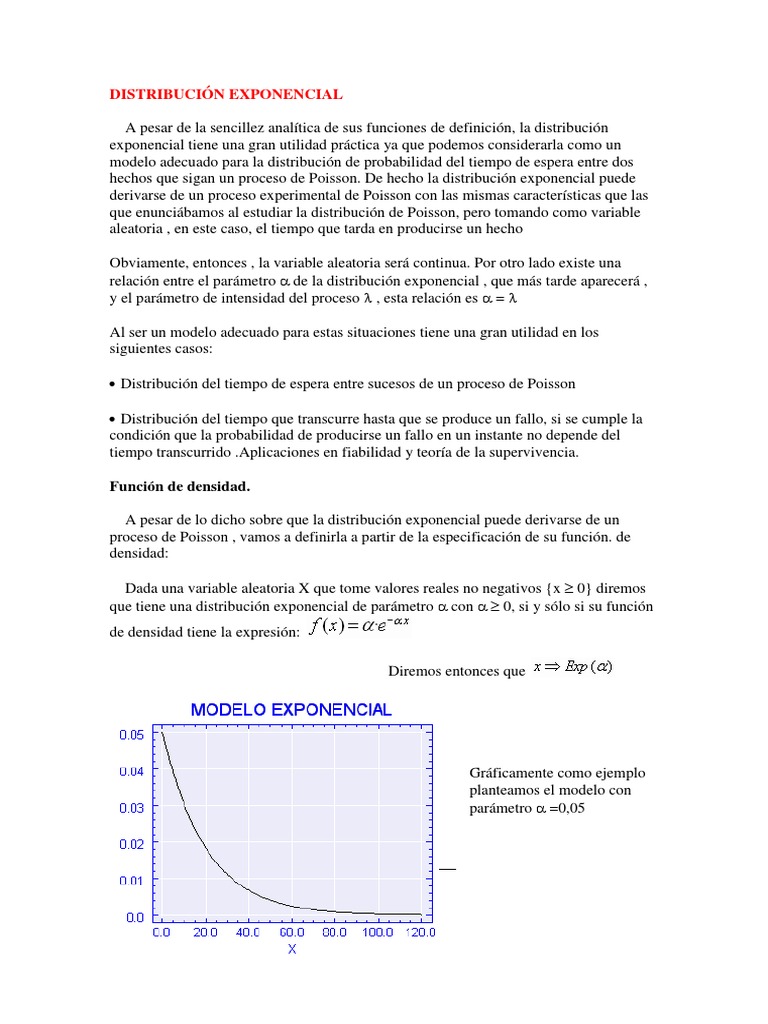 DISTRIBUCIÓN EXPONENCIAL Tiempo de Espera | PDF | Distribución de ...