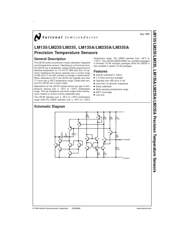 LM135/LM235/LM335, LM135A/LM235A/LM335A Precision Temperature Sensors ...