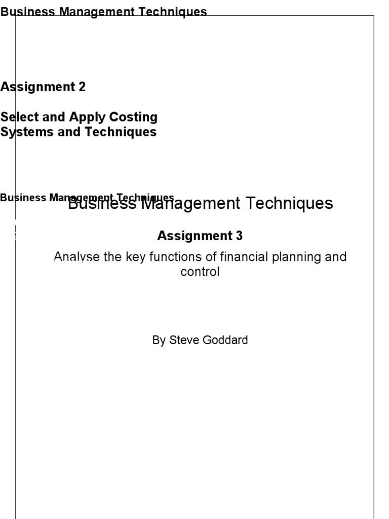 Business Management Analysis Of The Key Functions Of Financial