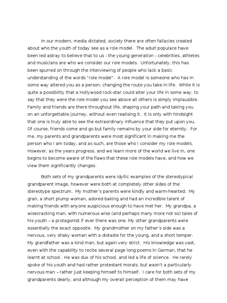 Role Model Essay | PDF | Grandparent