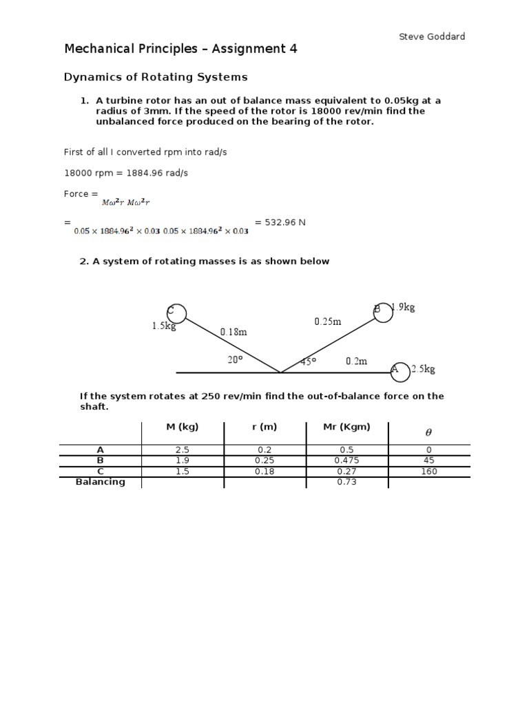 Mechanical Principles - Dynamics of Rotating Systems | PDF | Torque ...