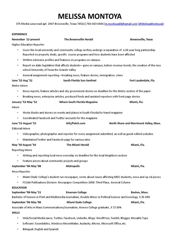 Melissa Montoya's Resume | PDF | Business