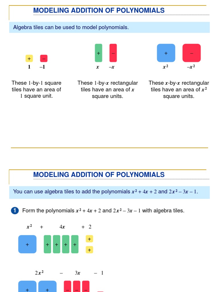 CH 8-5 Adding and Subtracting Polynomials | PDF | Polynomial | Computational Science
