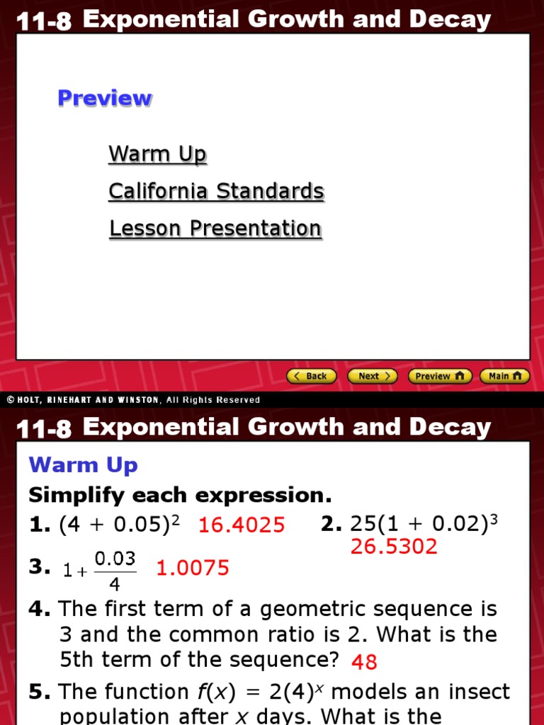 Exponential Growth and Decay Overview | PDF | Compound Interest | Interest
