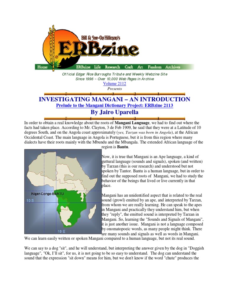 Mangani Language | PDF | Adjective | Part Of Speech