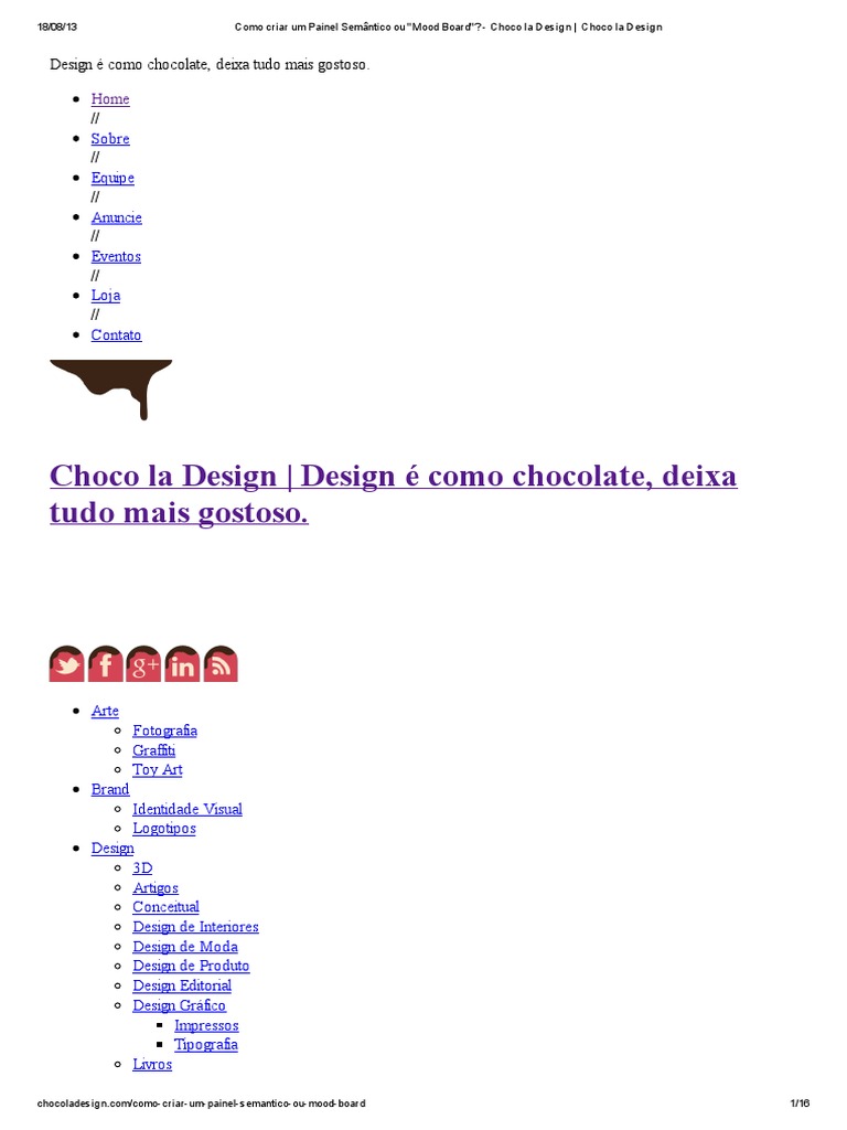 Como Criar Um Painel Semântico Ou - Mood Board - Choco La Design ...