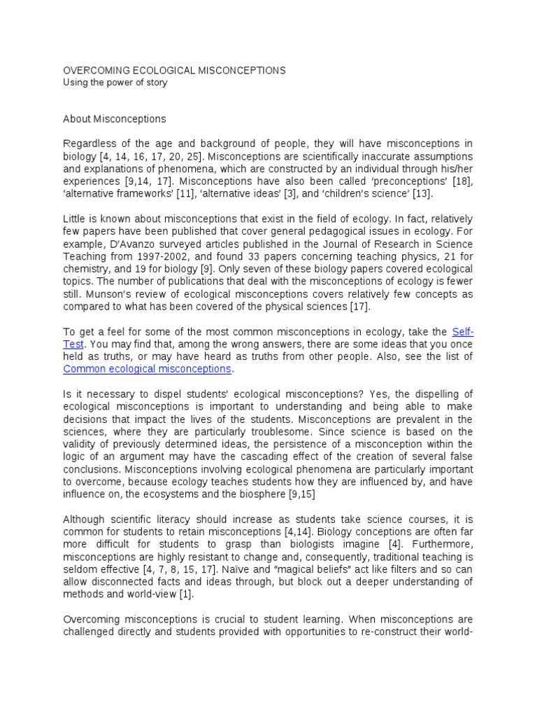 Overcoming Misconceptions: Using Stories to Teach Ecological Concepts ...