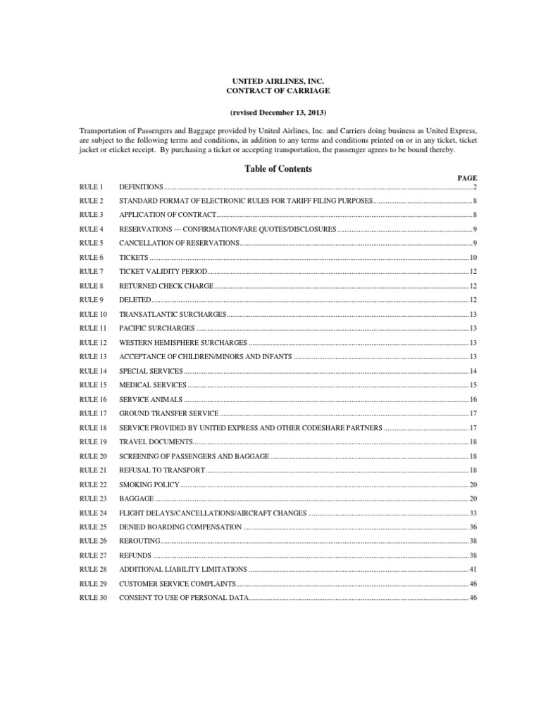 Contract of Carriage | Airlines | Indian Subcontinent