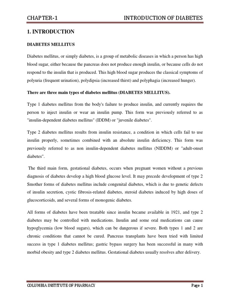 Introduction To Diabetes | PDF | Diabetes Mellitus | Diabetes Mellitus ...