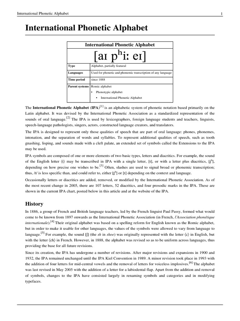 International Phonetic Alphabet - IPA | PDF | Vowel | Consonant