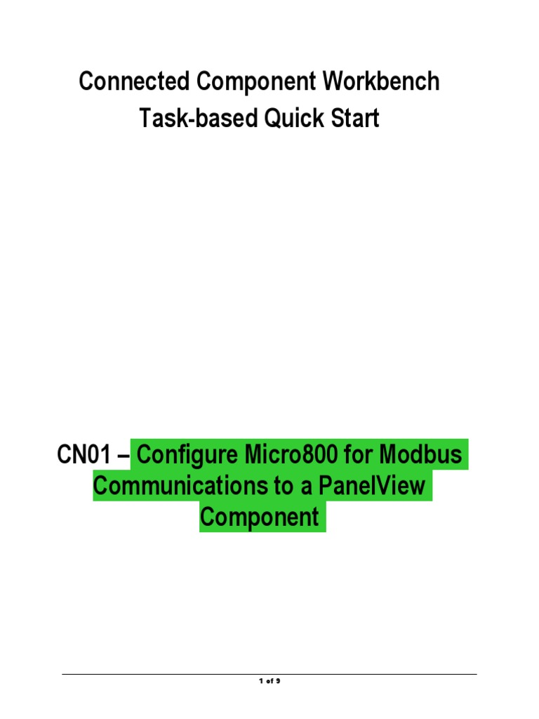 Cn01 Configure Micro800 Modbus Comms PVC 20100 | PDF | Port (Computer ...