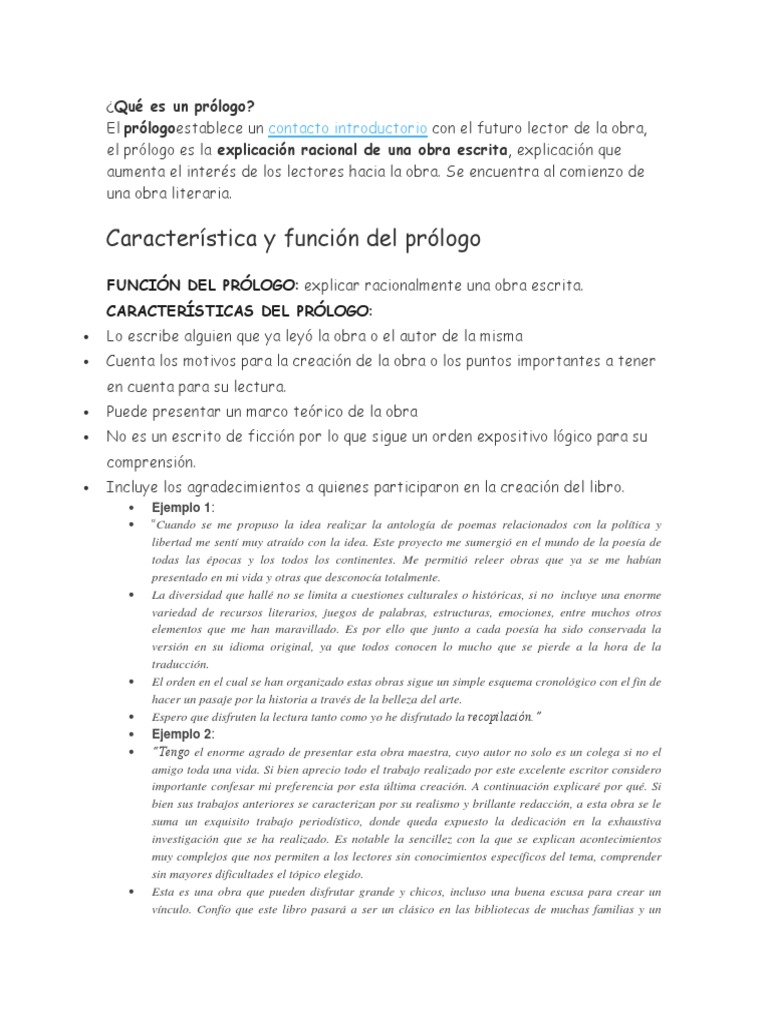 Qué Es Un Prólogo | PDF | Autor | Lectura (proceso)