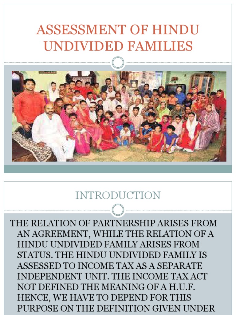 Assessment of Hindu Undivided Families | PDF | Private Law | Government ...