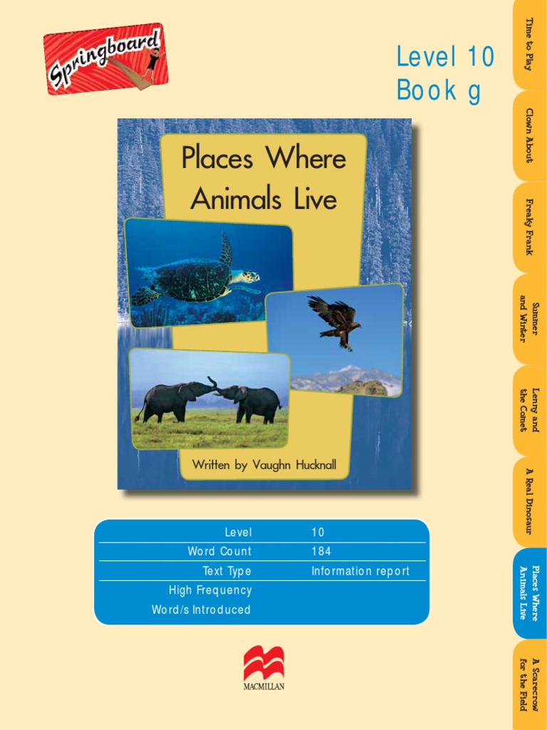 10g Places Where Animals Live LR | PDF | Reading Comprehension | Semiotics