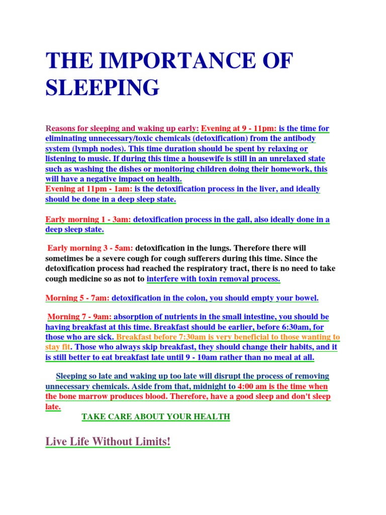 The Importance of Sleeping | PDF