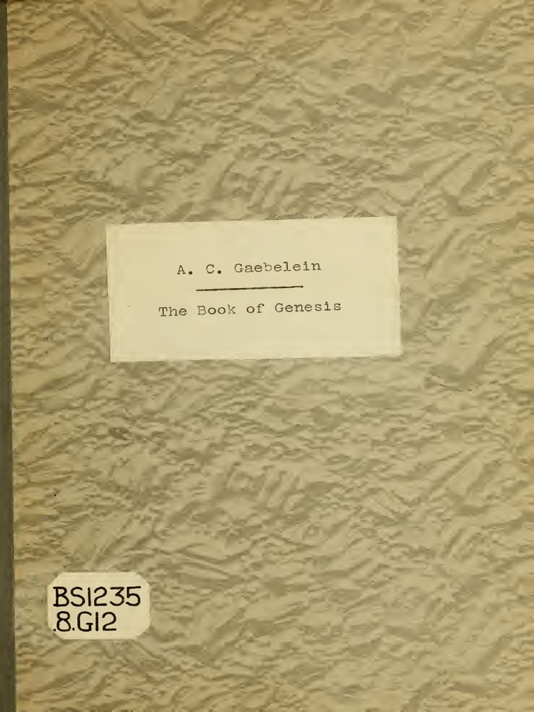 Gaebelein Book of Genesis | PDF | Cain And Abel | Christianity