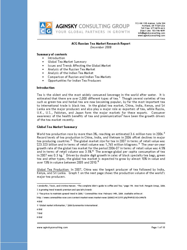 Russian Tea Market Research Report | PDF | Tea | Retail