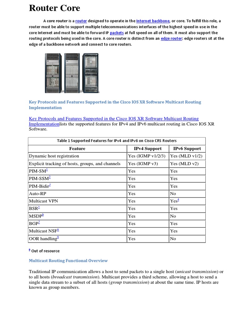 Key Protocols and Features Supported in The Cisco IOS XR Software ...