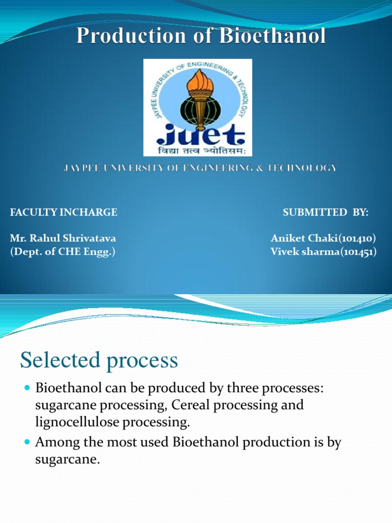 Production of Bioethanol | PDF | Ethanol | Ethanol Fuel