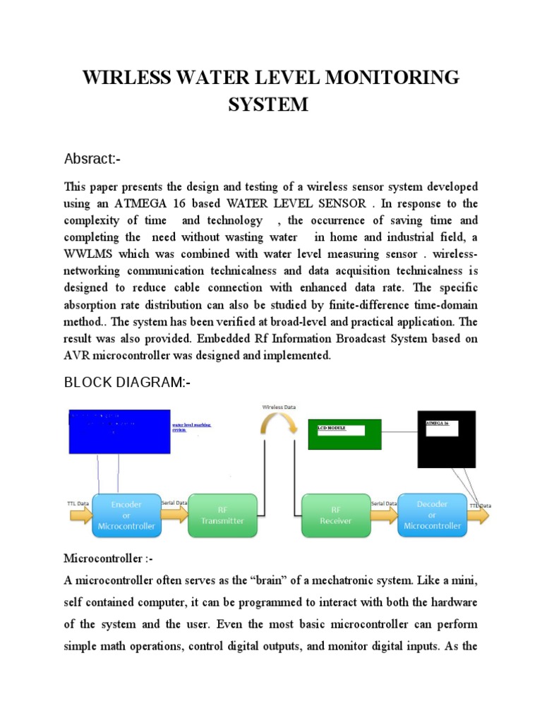 Wireless Water Level Monitoring System | PDF | Computer Hardware ...