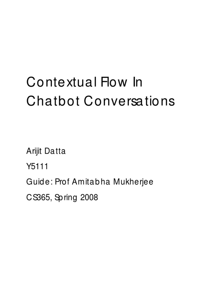 Contextual Flow in Chatbot Conversations - Datta-Final | PDF | Wikipedia | Areas Of Computer Science