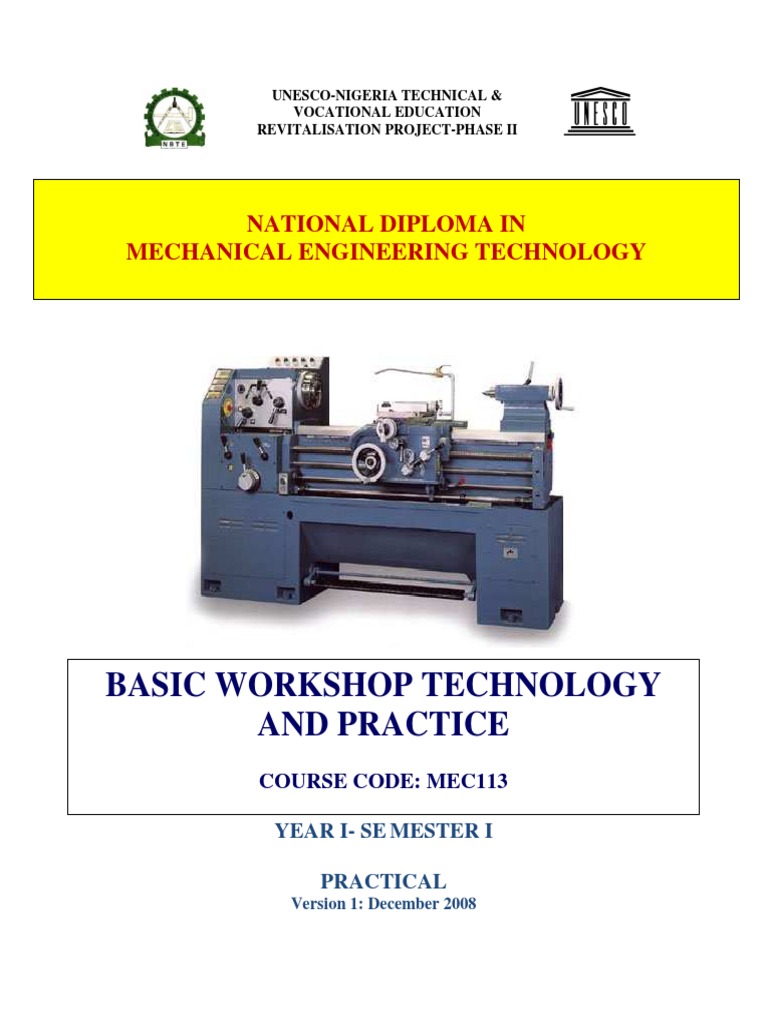 Mec 113 Basic Workshop Technology 1 | PDF | Welding | Construction