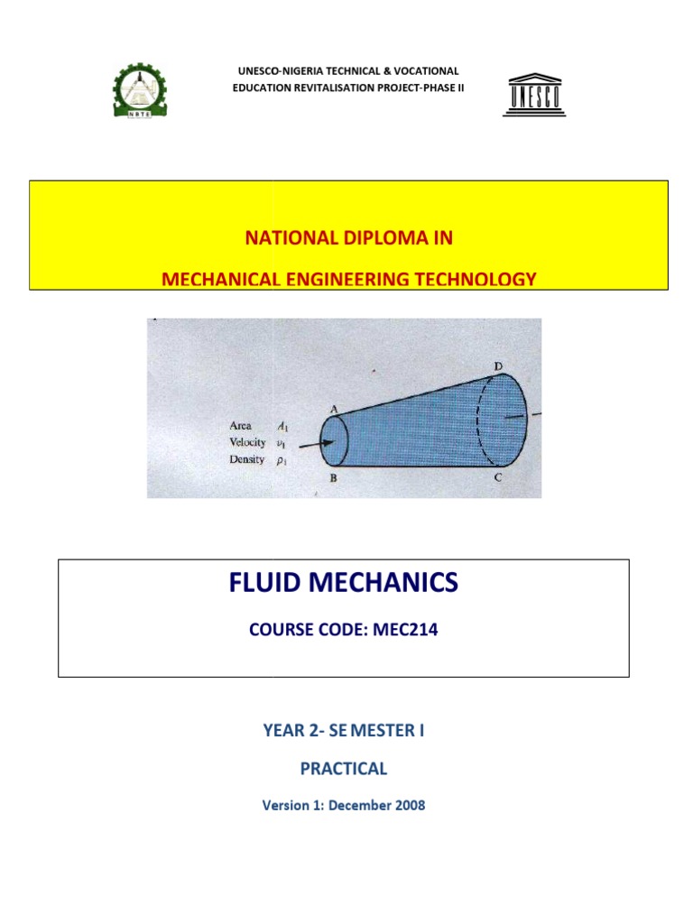 Mec 214 Fluid Mechanics Practicalx | PDF | Pressure Measurement | Pressure